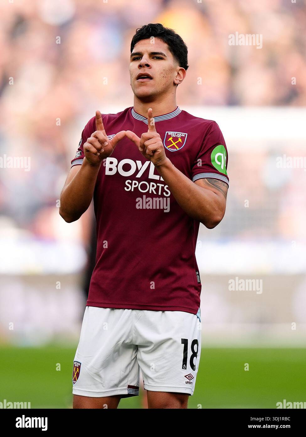 West Ham United's Mateus Fernandes celebrates scoring their side's ...