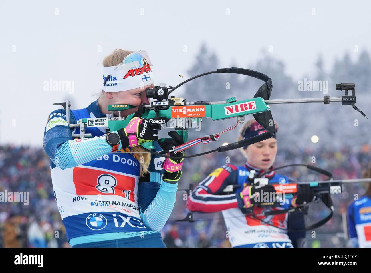 Suvi Minkkinen, of Finland, and Juni Arnekleiv, of Norway, right, at ...