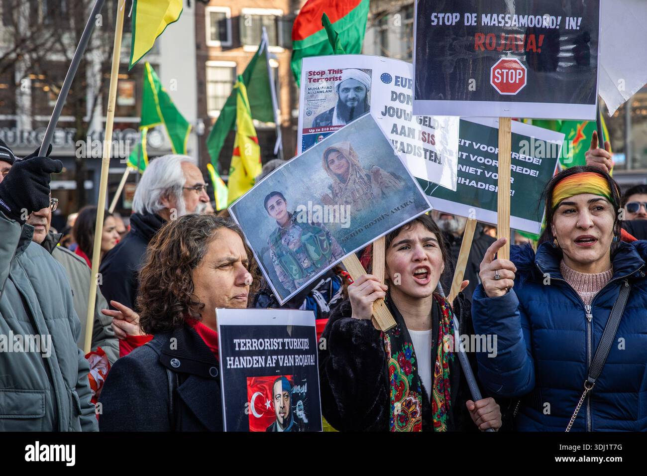 AMSTERDAM - A demonstration organized by a Kurdish and Alevite ...