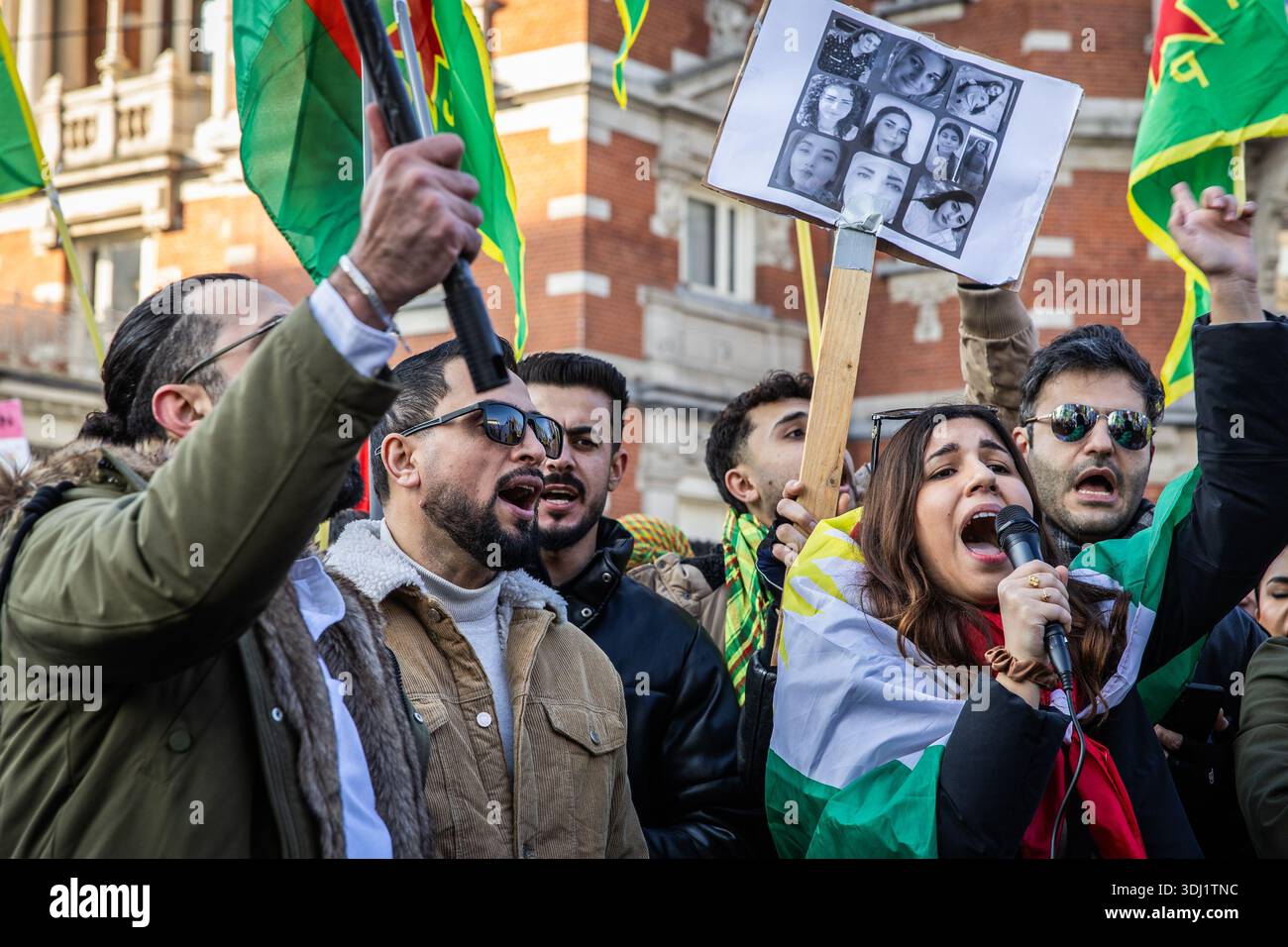 AMSTERDAM - A demonstration organized by a Kurdish and Alevite ...