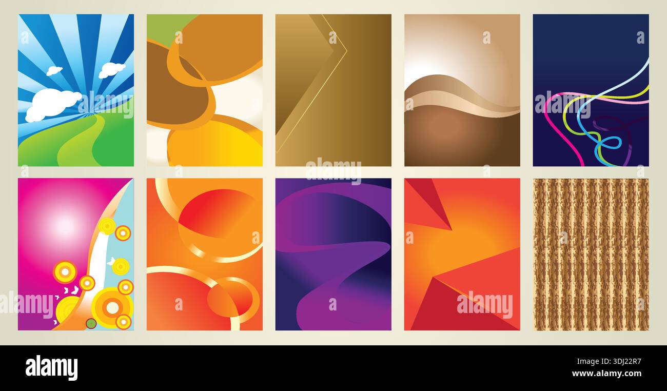 Colorful Abstract Backgrounds Collection with Geometric Shapes and ...