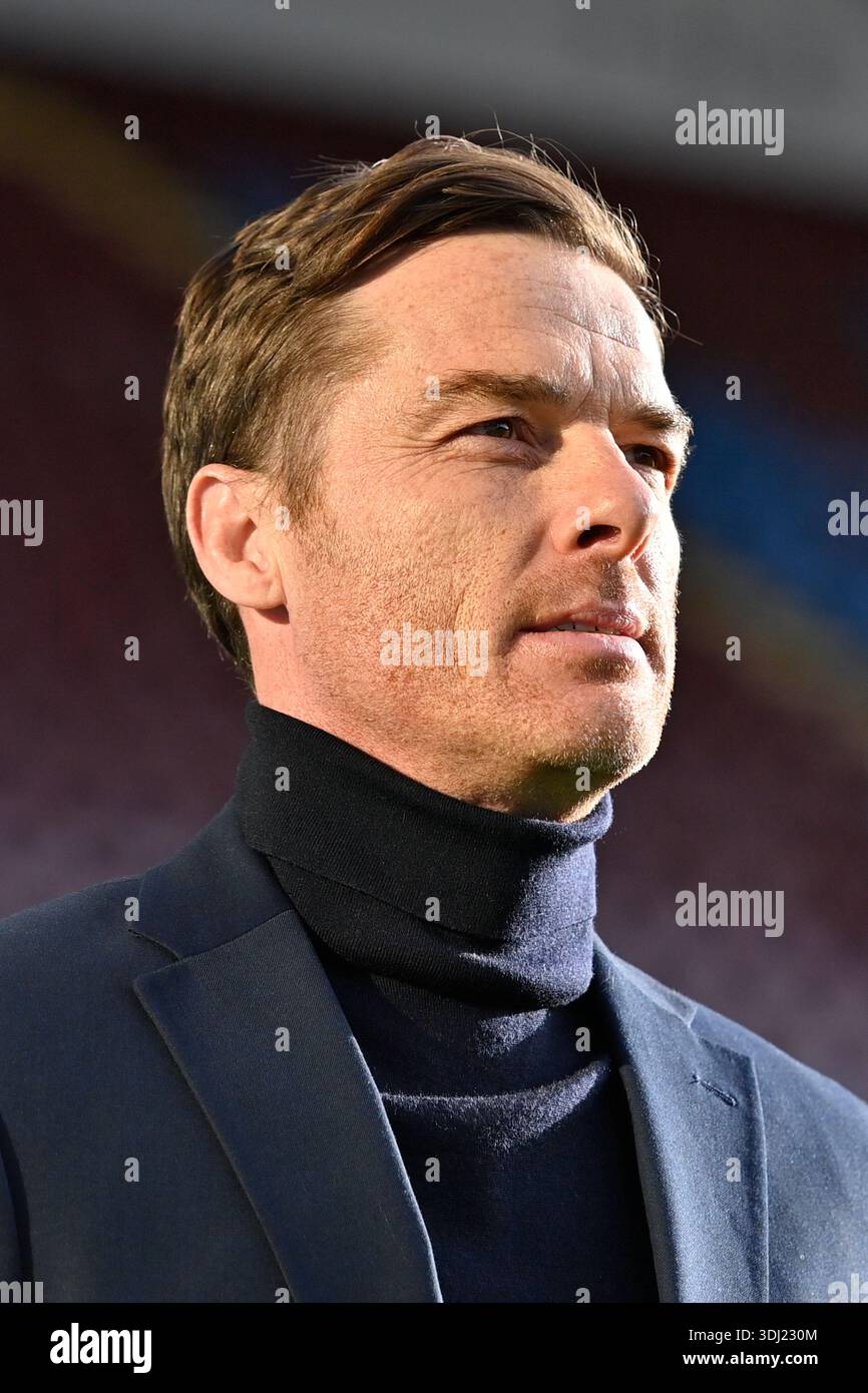 Scott Parker Manager of Burnley arrives during the Burnley v Tottenham ...