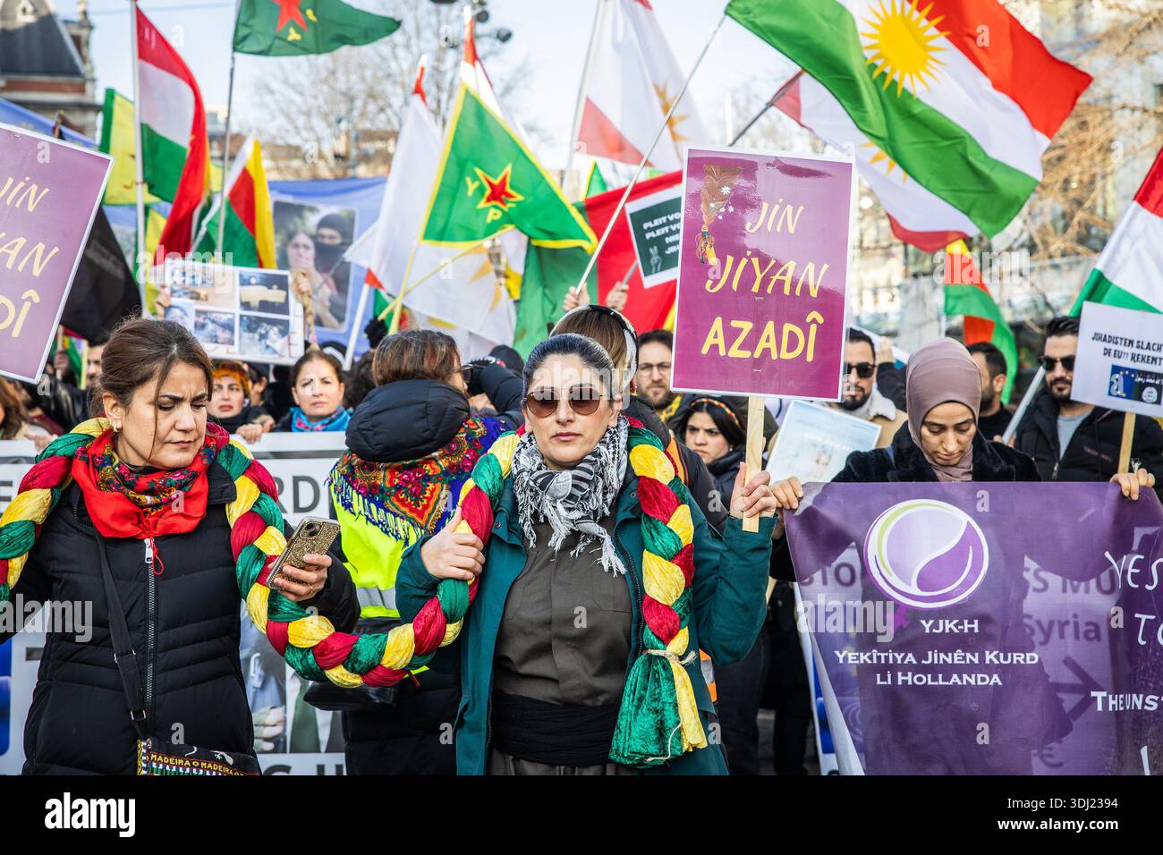 AMSTERDAM - A demonstration organized by a Kurdish and Alevite ...