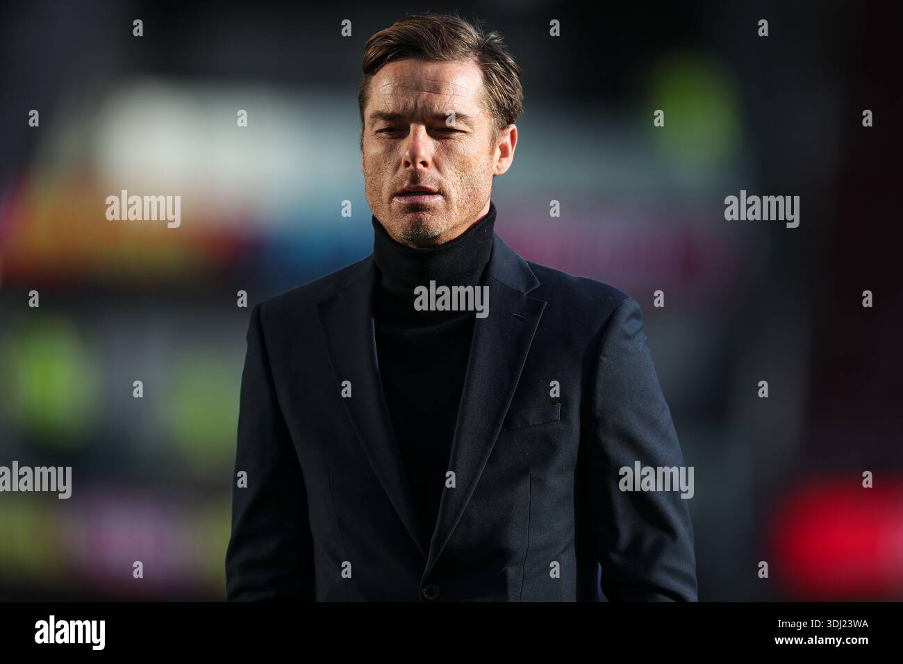 Scott Parker manager of Burnley arrives at stadium ahead of the Premier ...