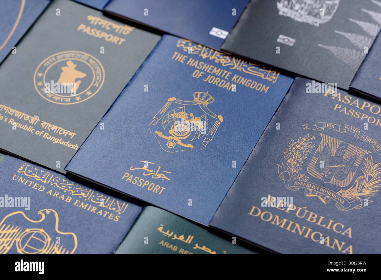 Passports of citizens of different countries of the world, background ...