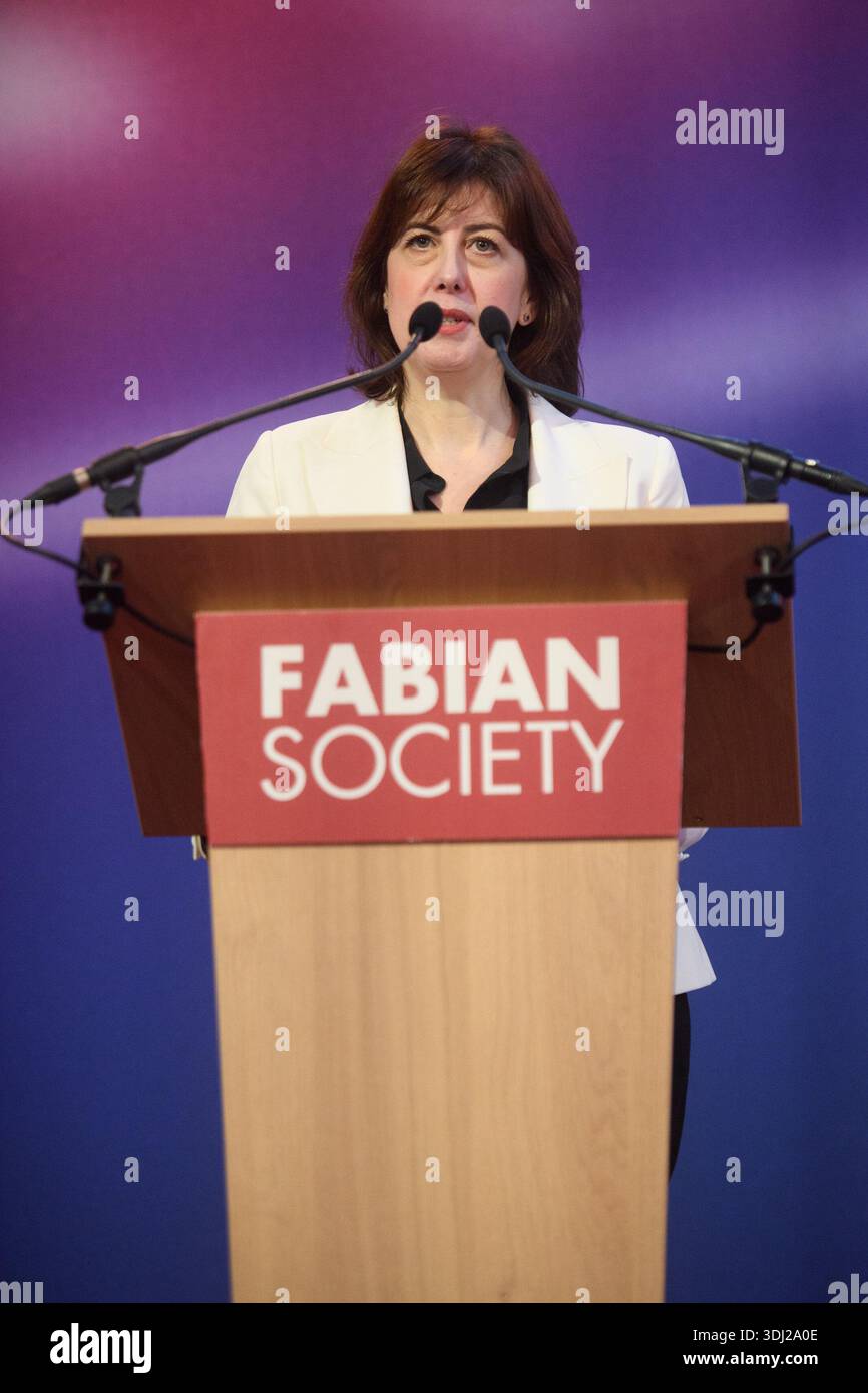 London, UK. 24 Jan 2026. Lucy Powell - Deputy Labour Leader speaks at ...