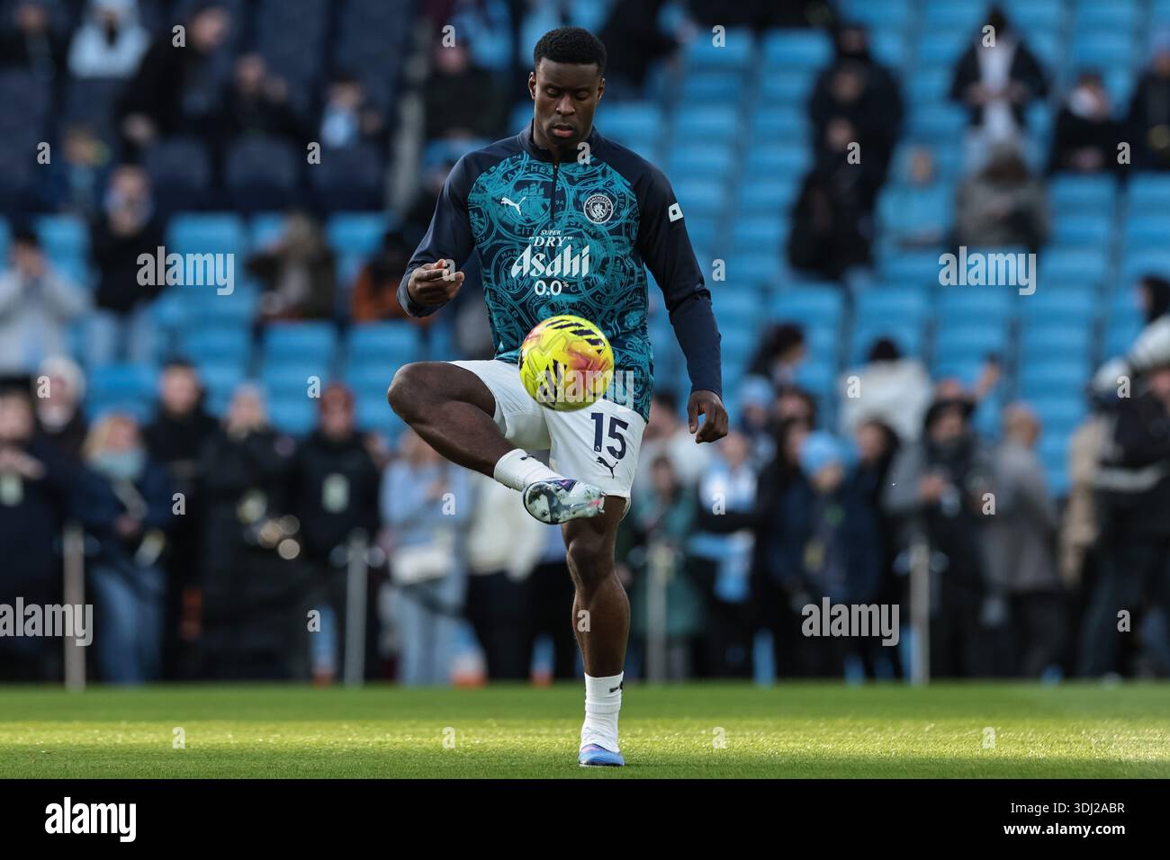 Marc Guehi of Manchester City in the pregame warmup session during the ...