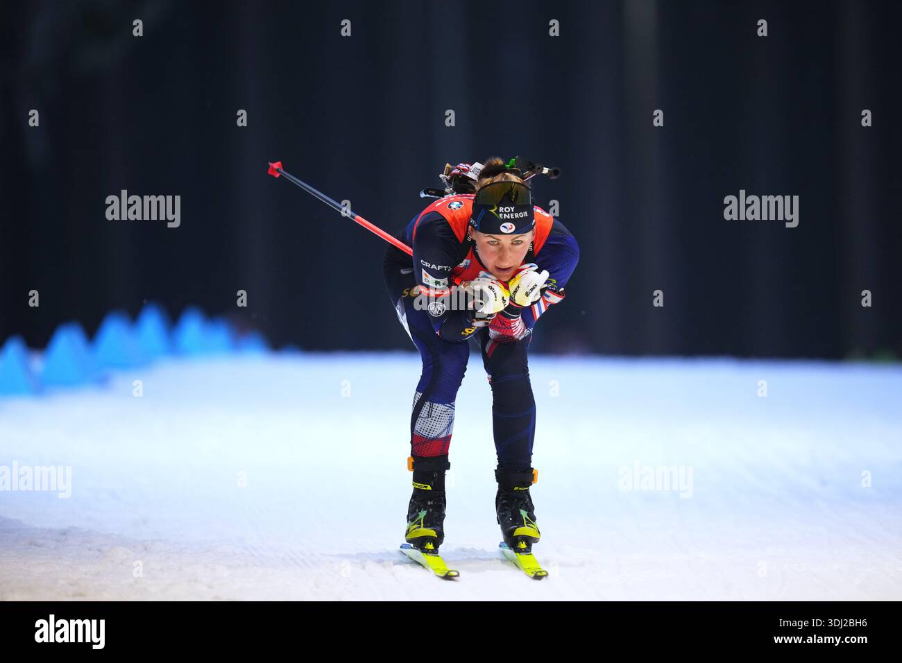 Justine Braisaz-Bouchet, of France, competes in the 4X6 km mixed relay ...