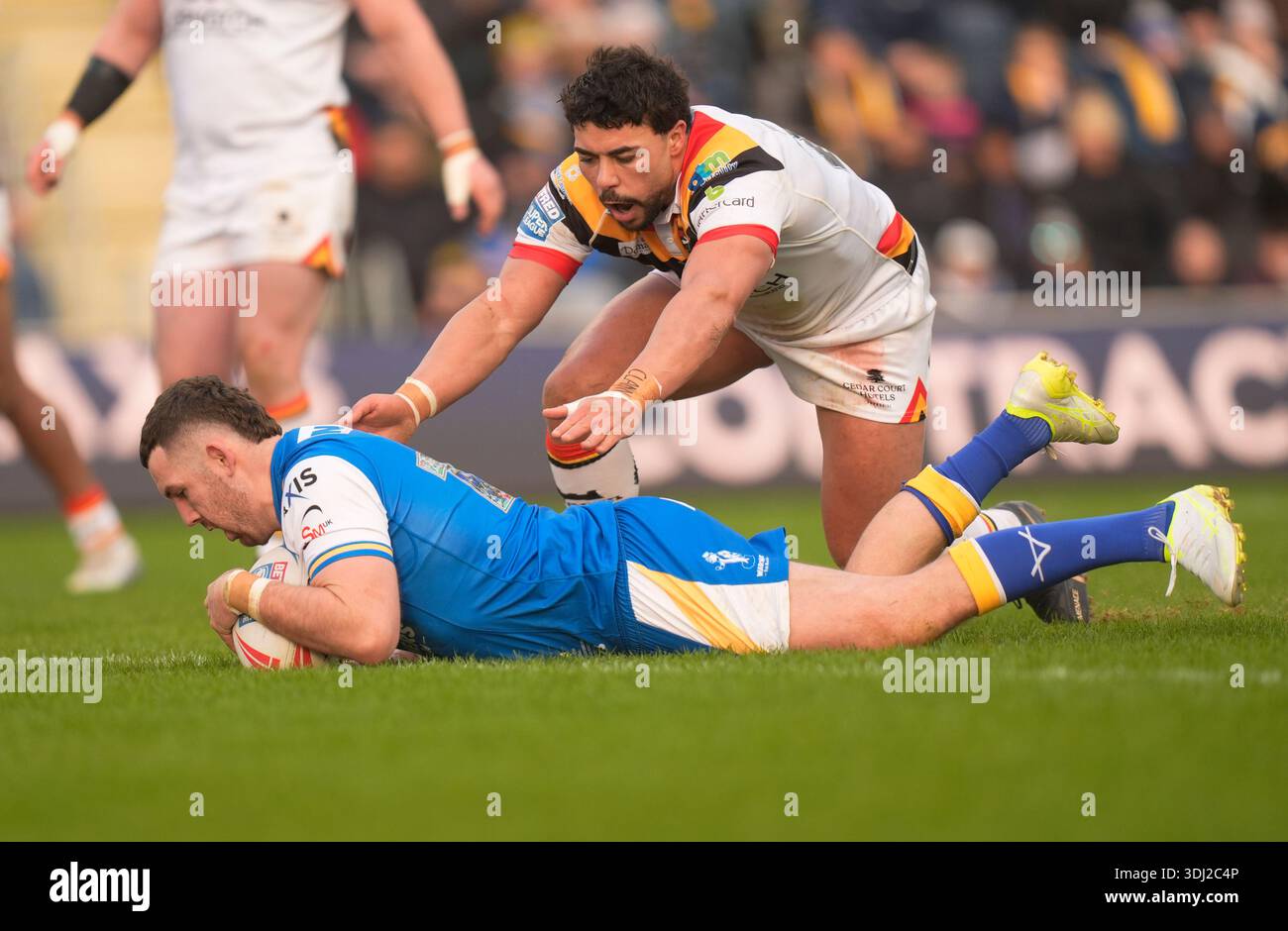 Leeds Rhinos' Cameron Smith, scores a try during his testimonial match ...