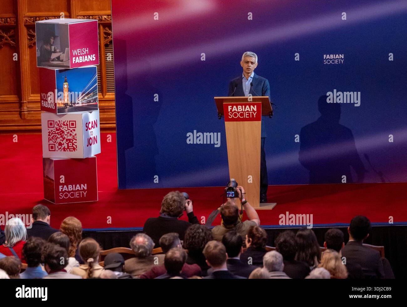 London, UK. 24th Jan 2026 Sadiq Khan, Mayor of London, speaks at the ...