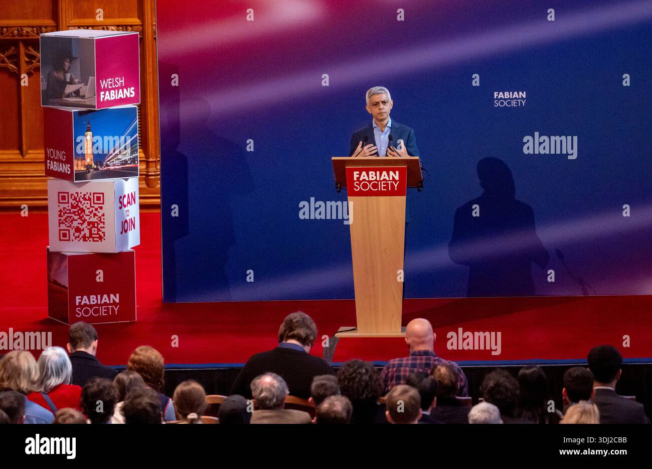 London, UK. 24th Jan 2026 Sadiq Khan, Mayor of London, speaks at the ...