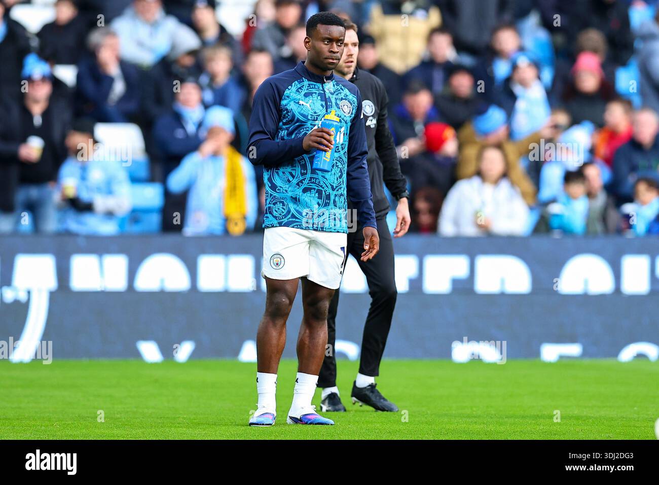 Marc Guehi of Manchester City warms up before the Manchester City v ...