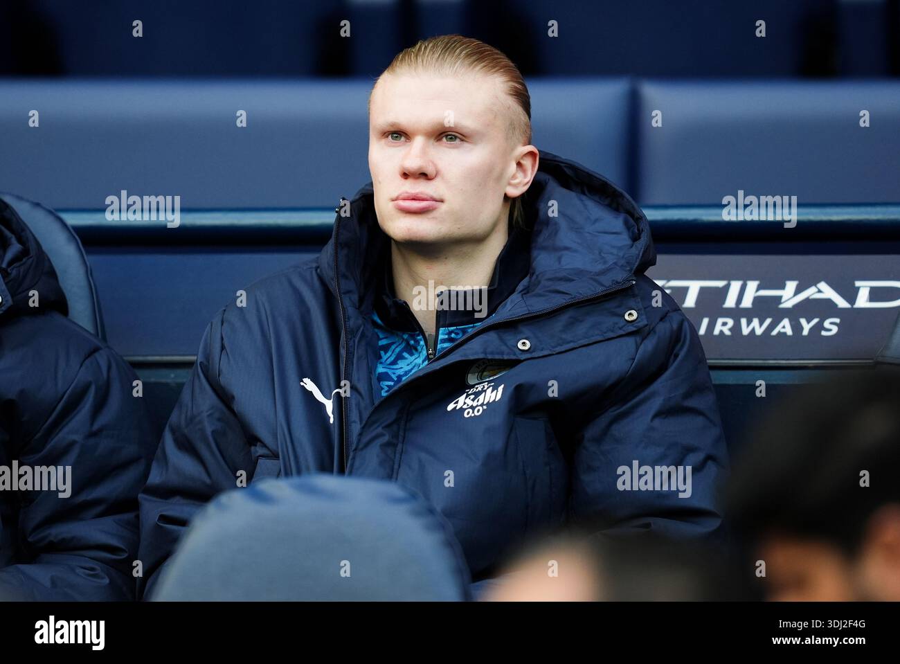 Manchester City's Erling Haaland, who starts on the bench, ahead of the ...
