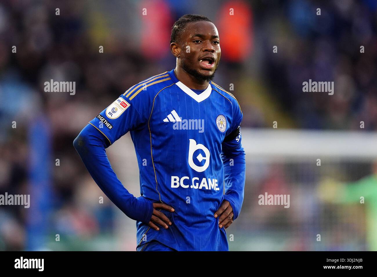 Leicester City's Abdul Fatawu during the Sky Bet Championship match at ...
