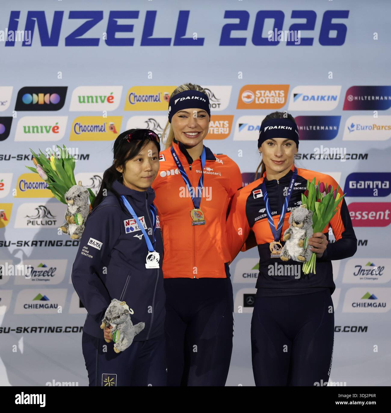 (L-R) Miho TAKAGI of Japan, silver; Jutta LEEDAM of the Netherlands ...