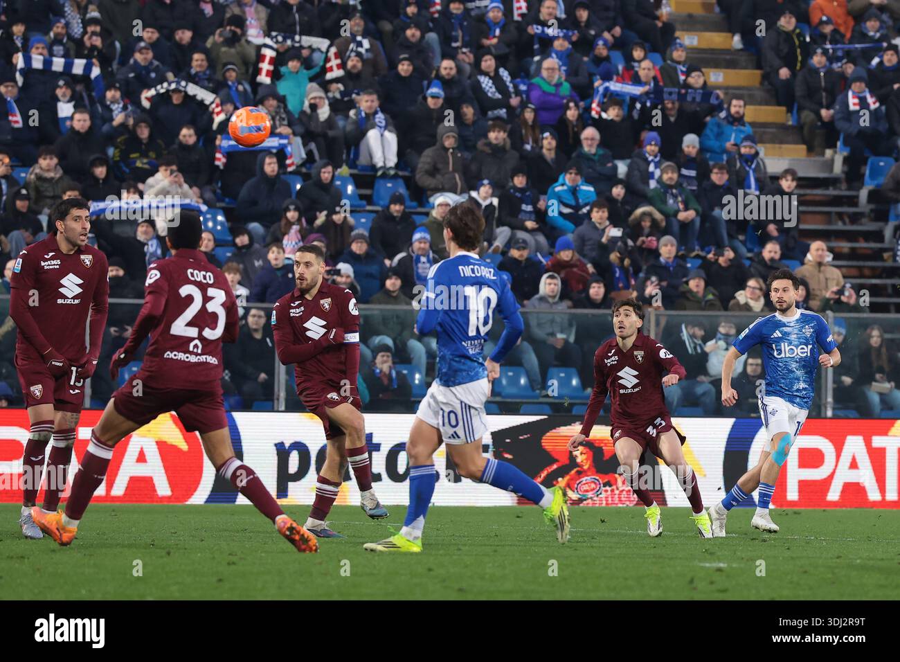 Como, Italy, 24th January 2026. Nicolas Kuhn of Como 1907 scores to ...