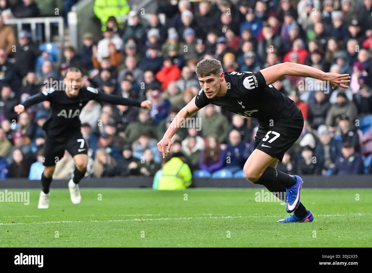 Micky van de Ven of Tottenham Hotspur scores the opener during the ...