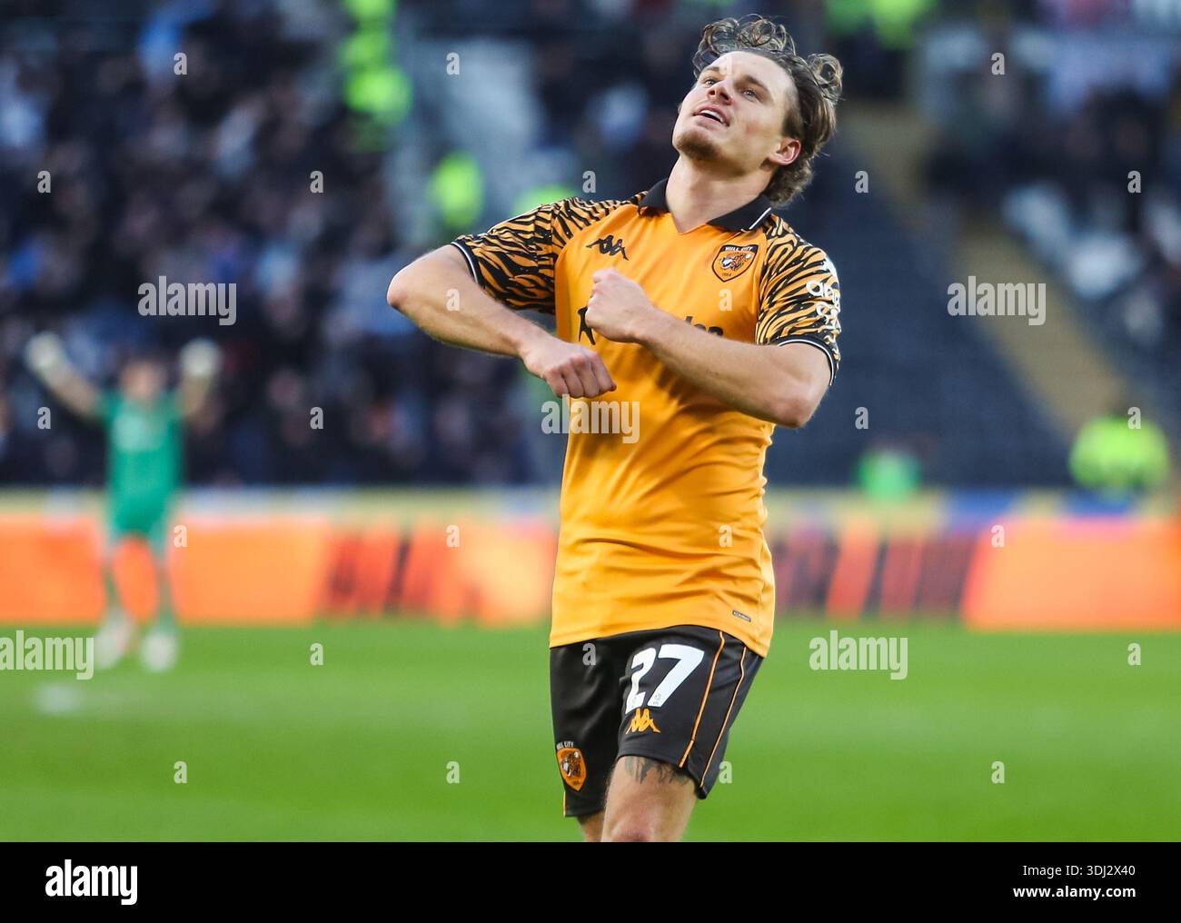 Hull City's Regan Slater celebrates his sides second goal of the game ...