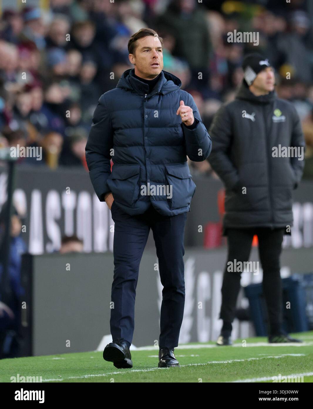Burnley manager Scott Parker on the touchline during the Premier League ...