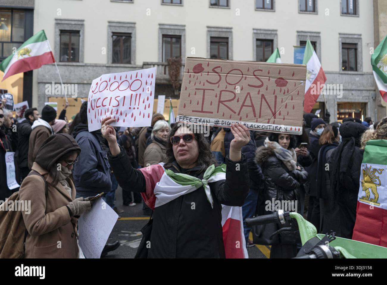 MILAN - Demonstration in support of the Iranian people from Porta ...