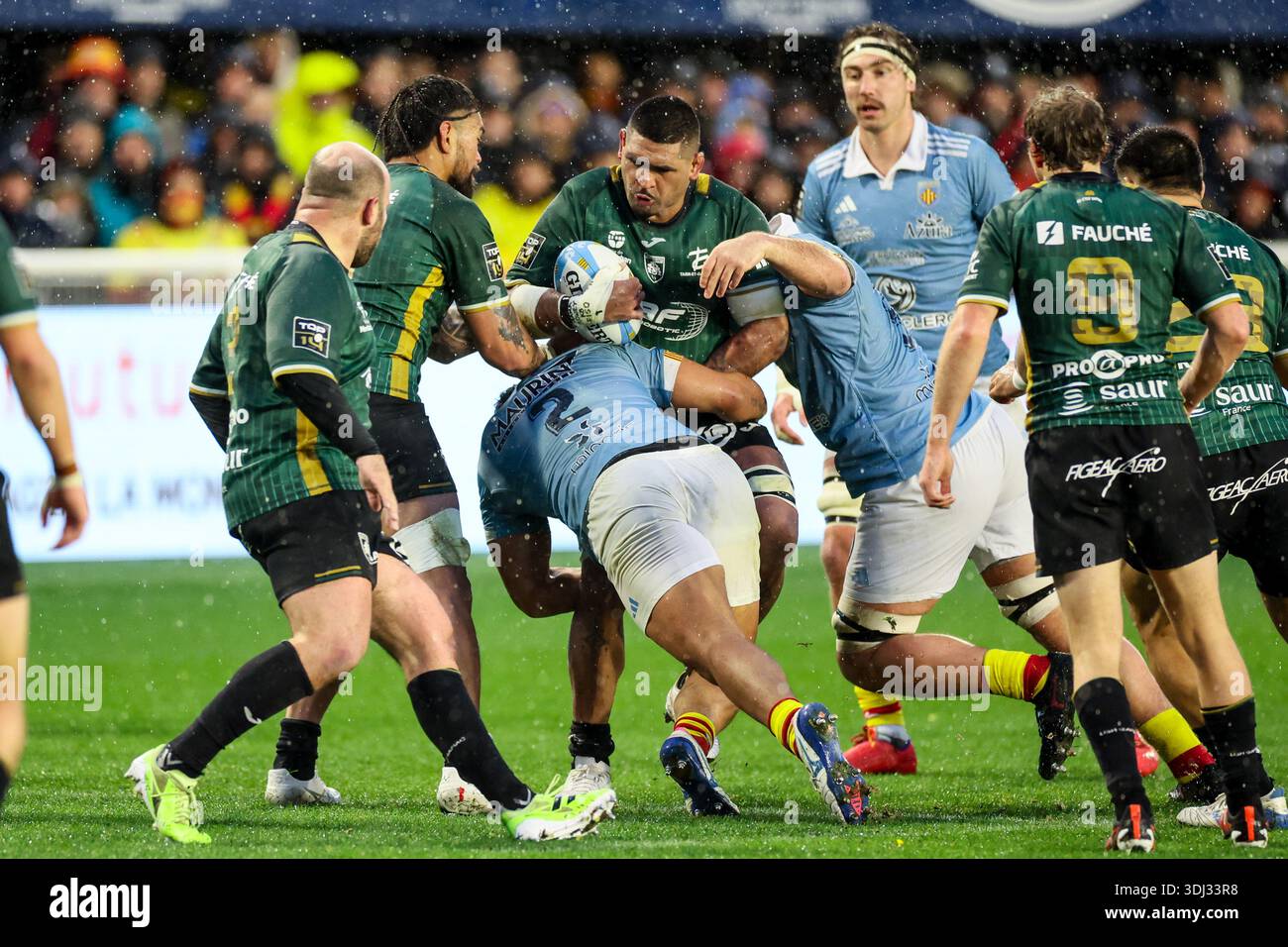 Tyrone VIIGA of Montauban during the Top 14 match between Perpignan and ...