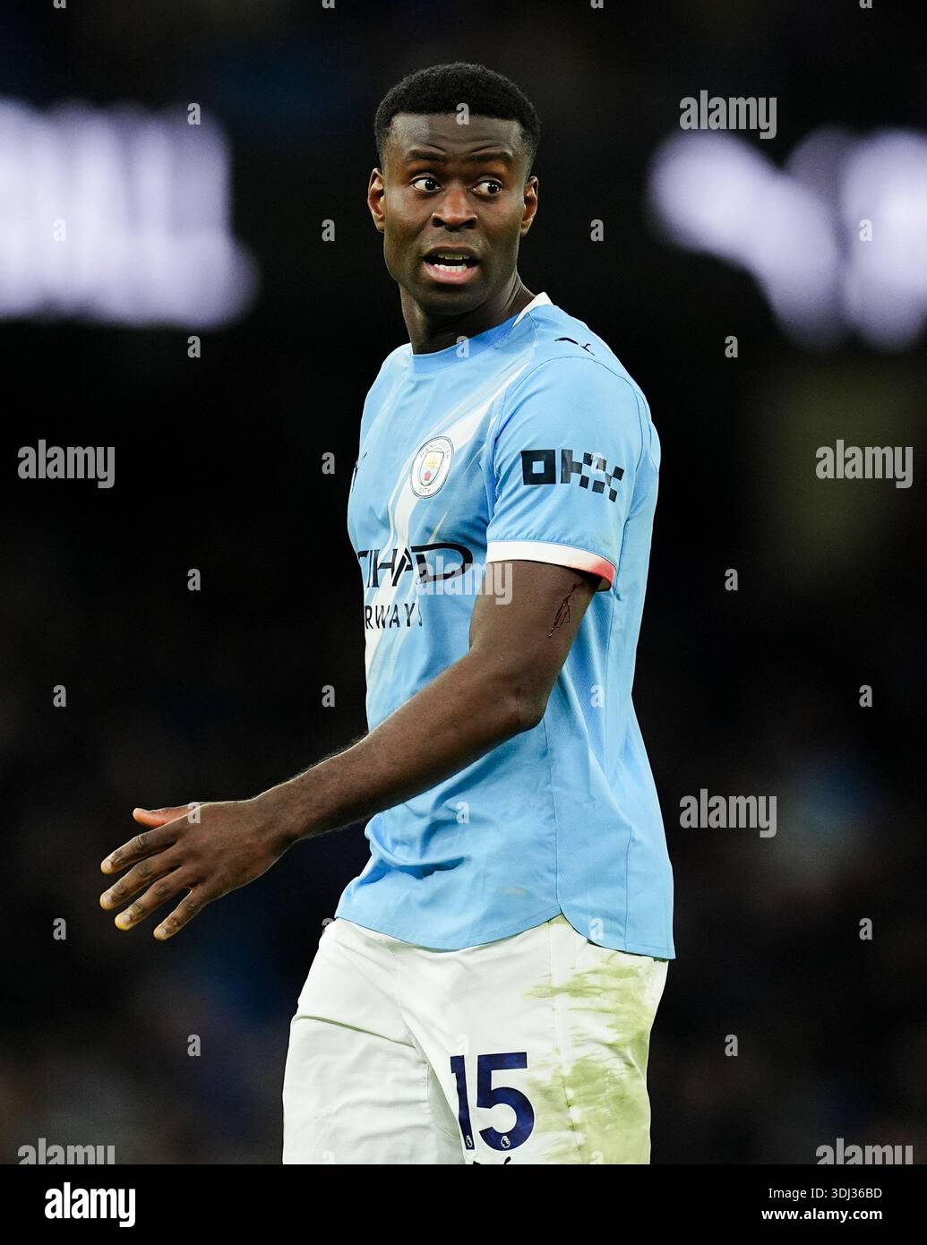 Manchester City's Marc Guehi during the Premier League match at the ...