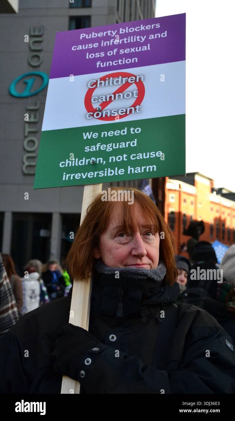 Manchester, UK, 24th January, 2026. A protest of about a hundred people ...