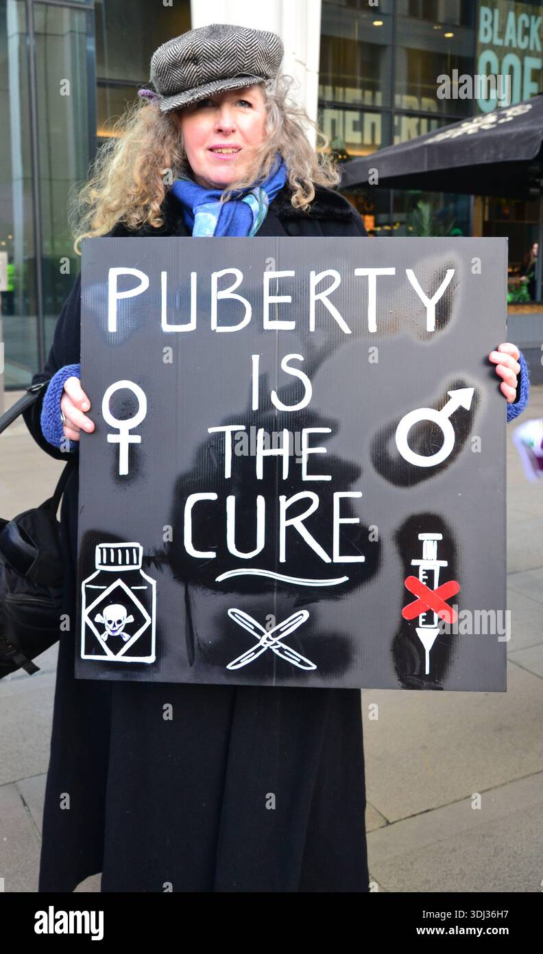 Manchester, UK, 24th January, 2026. A protest of about a hundred people ...