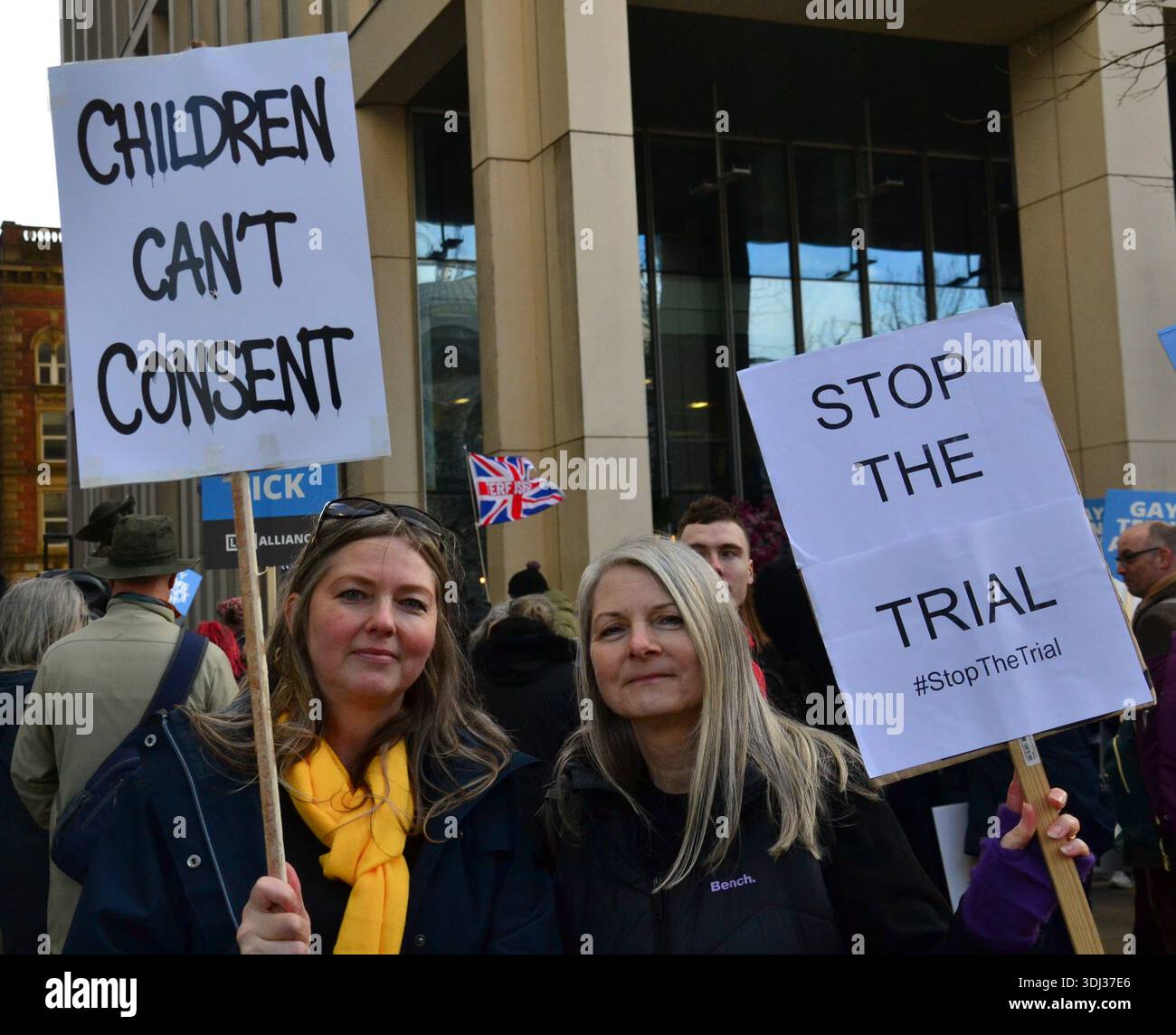 Manchester, UK, 24th January, 2026. A protest of about a hundred people ...