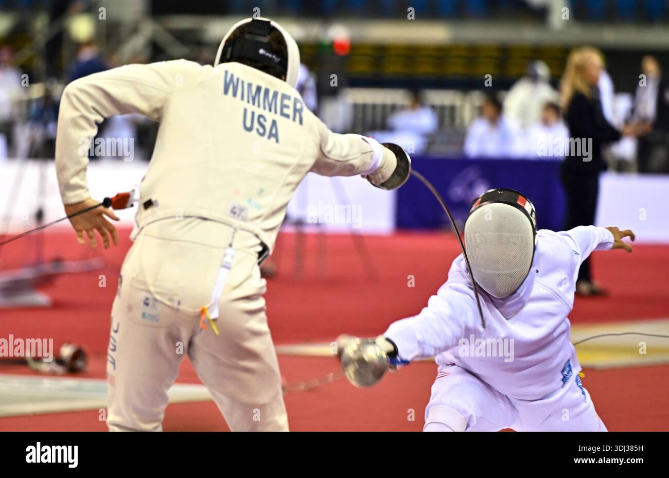 Nathaniel Wimmer (L) of the United States and Simon Renjie Lee of ...
