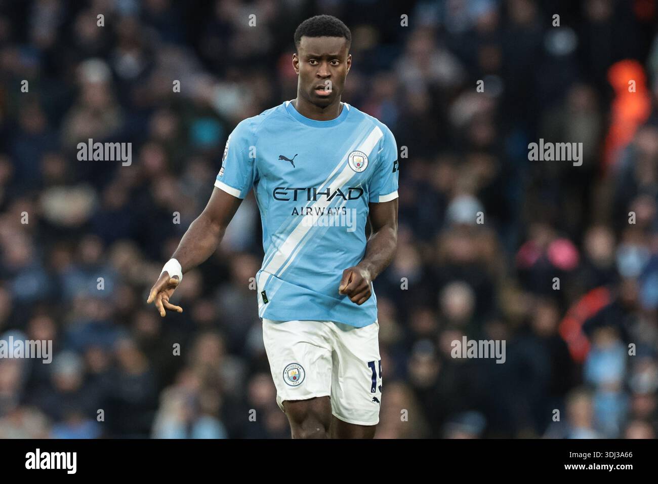 Marc Guehi of Manchester City with the ball during the Premier League ...