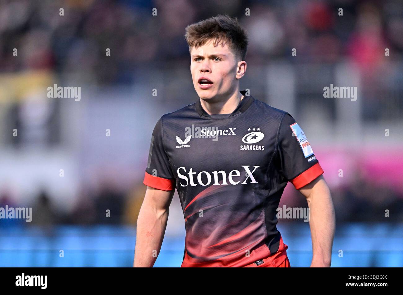 Barnet. United Kingdom. 24 January 2026. Gallagher Prem Rugby. Saracens ...