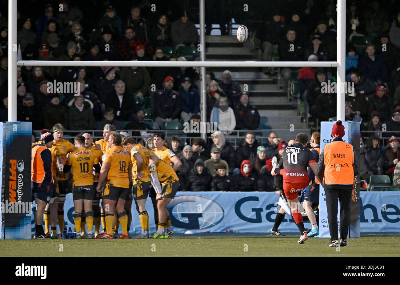 Barnet. United Kingdom. 24 January 2026. Gallagher Prem Rugby. Saracens ...