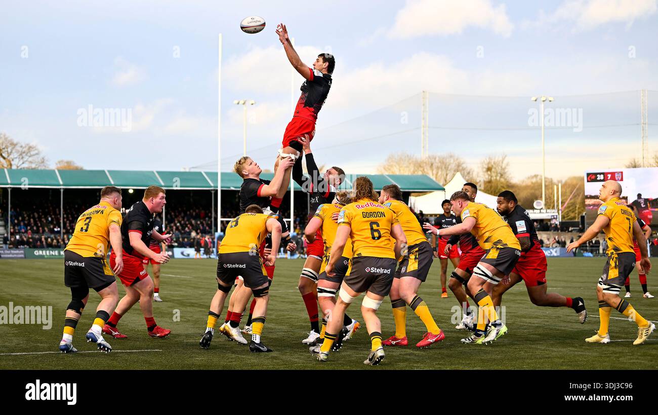 Barnet. United Kingdom. 24 January 2026. Gallagher Prem Rugby. Saracens ...
