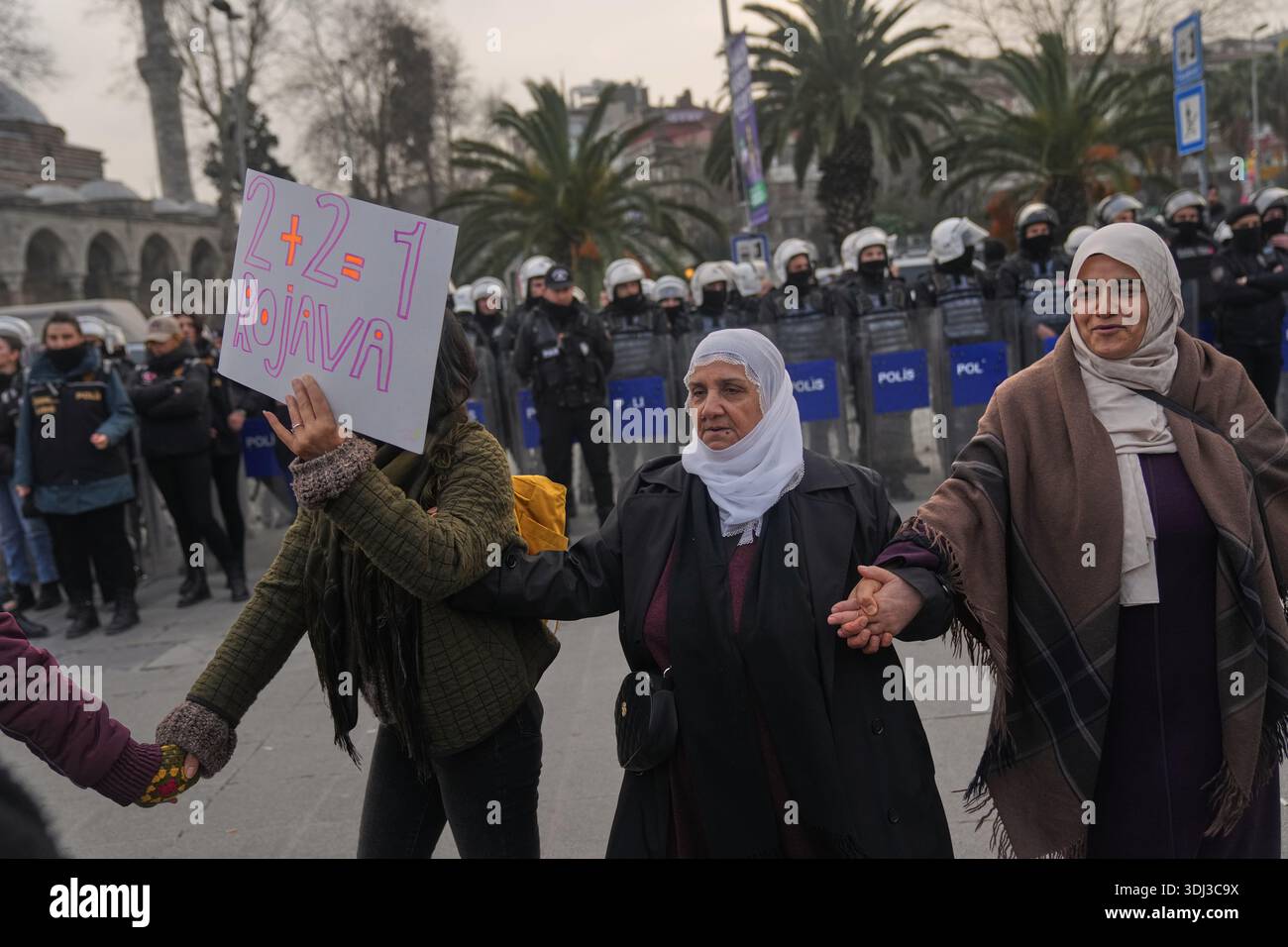 Supporters of Pro-Kurdish Peoples' Equality and Democracy Party, or DEM ...
