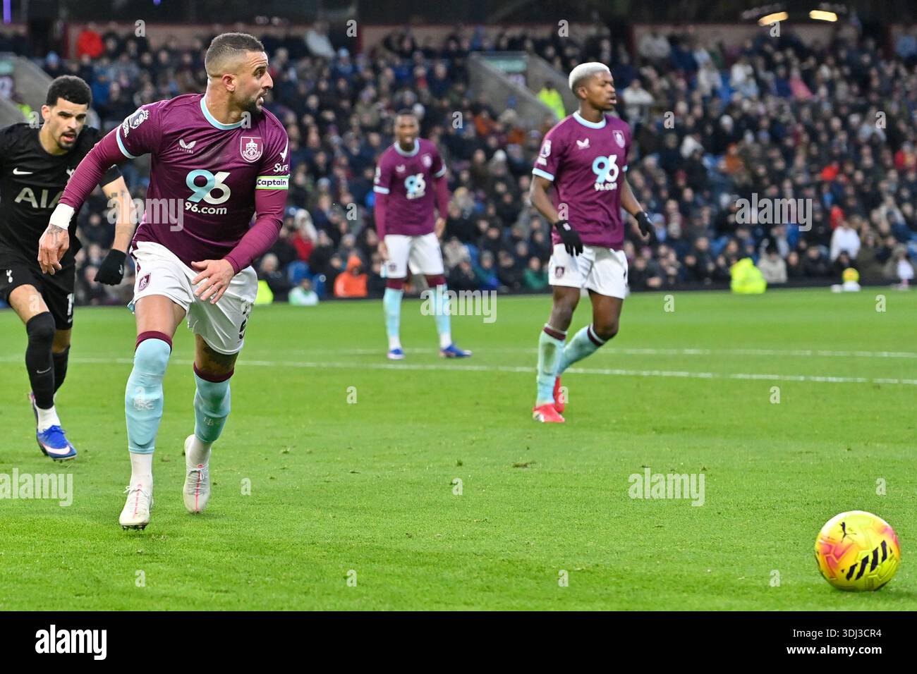 Kyle Walker of Burnley on the ball during the Burnley v Tottenham ...