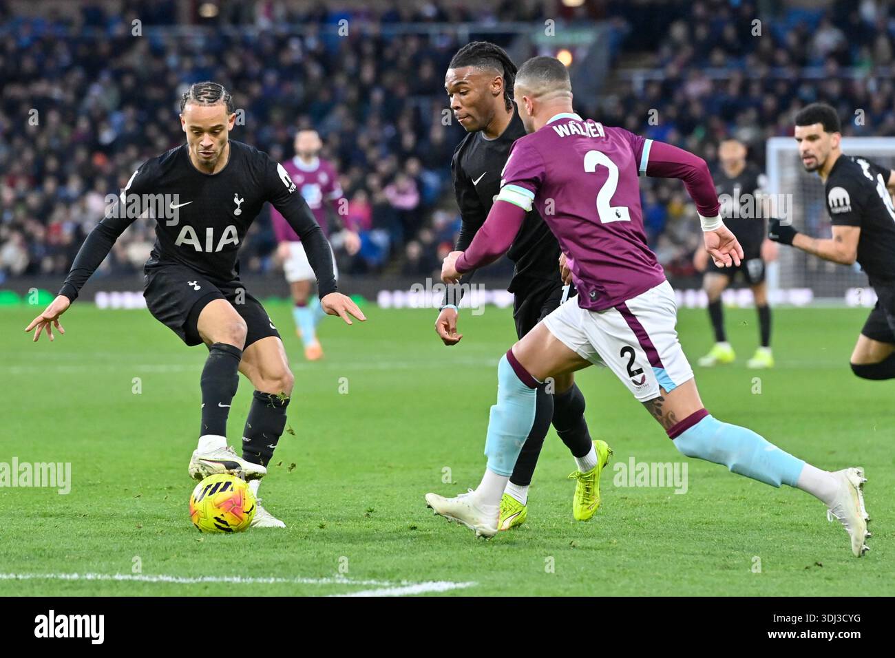 Xavi Simons of Tottenham Hotspur on the ball during the Burnley v ...