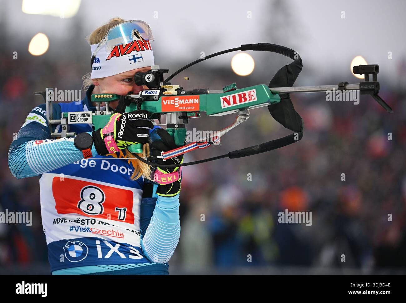 Suvi Minkkinen of Finland competes during the Biathlon World Cup race ...
