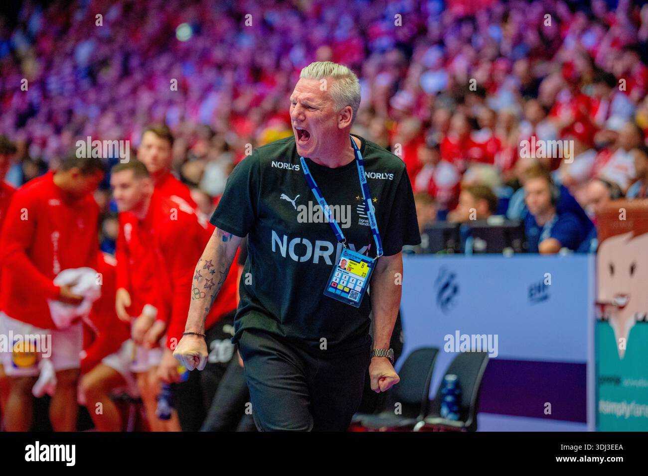 Herning, Denmark 20260124. Denmark's coach Nikolaj Jacobsen during the ...