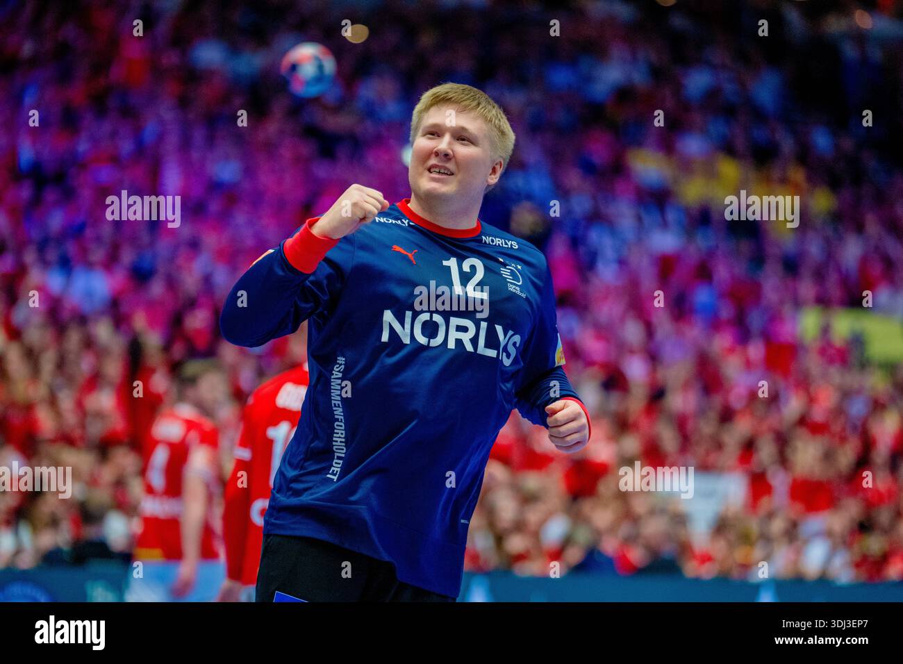 Herning, Denmark 20260124. Denmark's goalkeeper Emil Nielsen during the ...