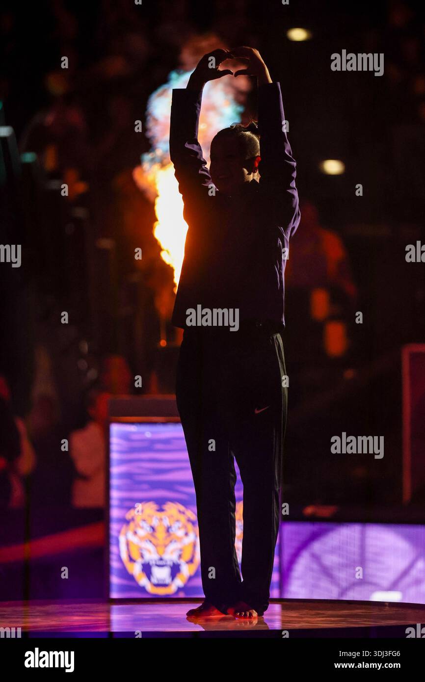 January 23, 2026: LSU's Ashley Cowan is introduced to the crowd prior ...