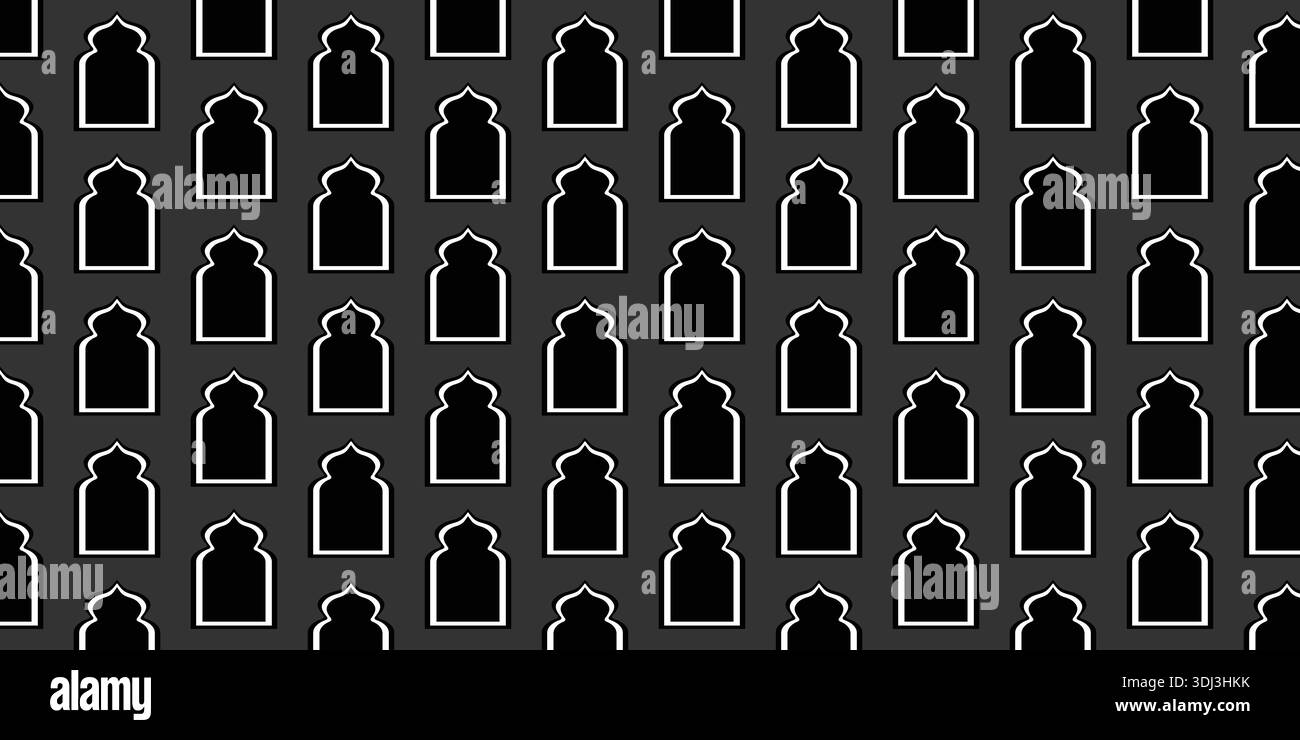 Repeating arched window silhouettes arranged in a grid pattern Stock ...