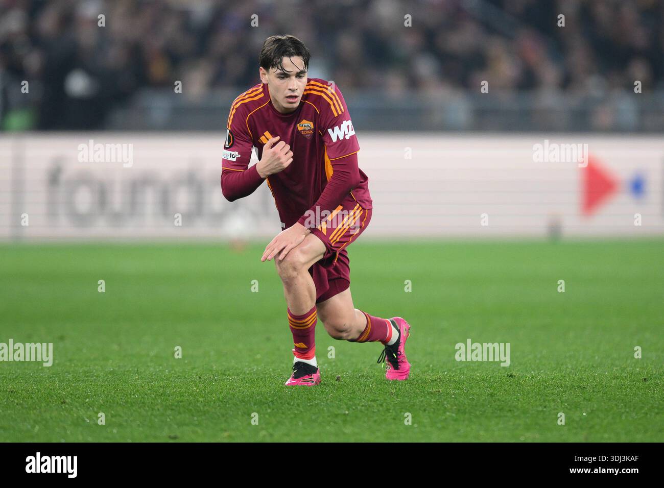 Olimpico Stadium, Rome, Italy - Niccolo Pisilli of AS Roma during Uefa ...