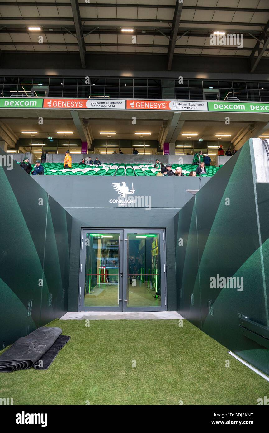 View of the players’ tunnel at the new stand of Dexcom Stadium prior ...