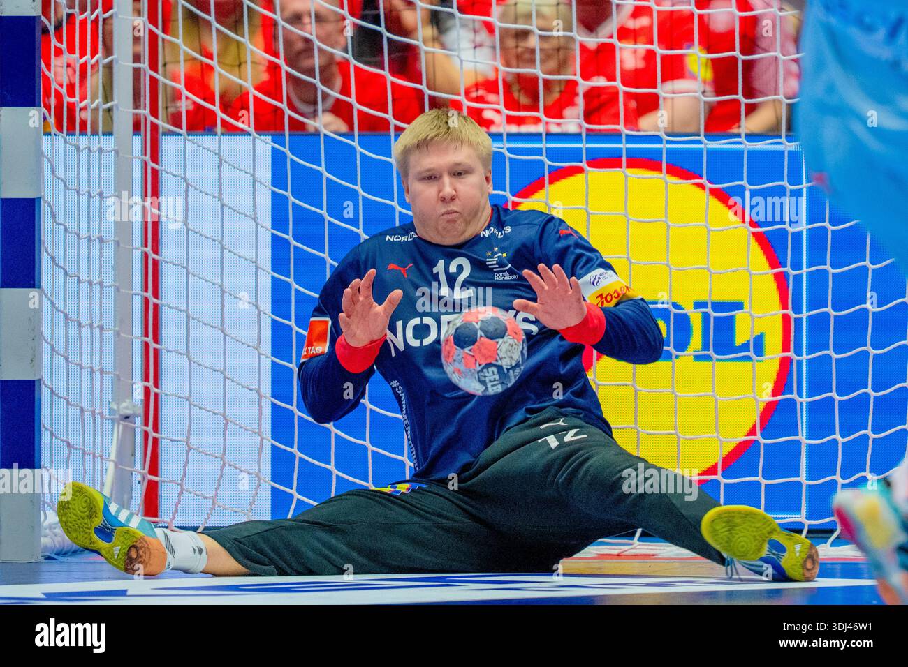 Herning, Denmark 20260124. Denmark's goalkeeper Emil Nielsen during the ...