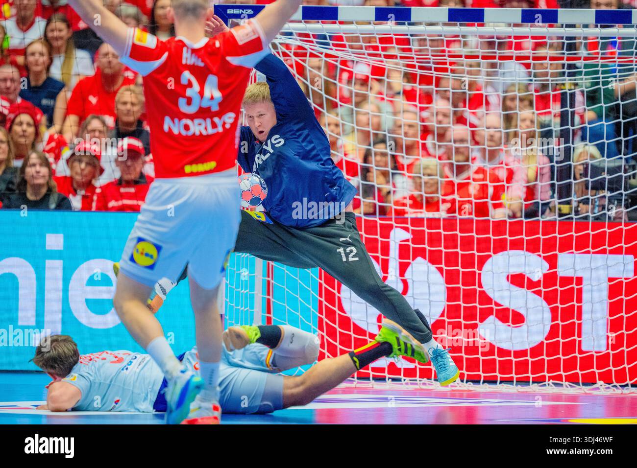 Herning, Denmark 20260124. Denmark's goalkeeper Emil Nielsen during the ...