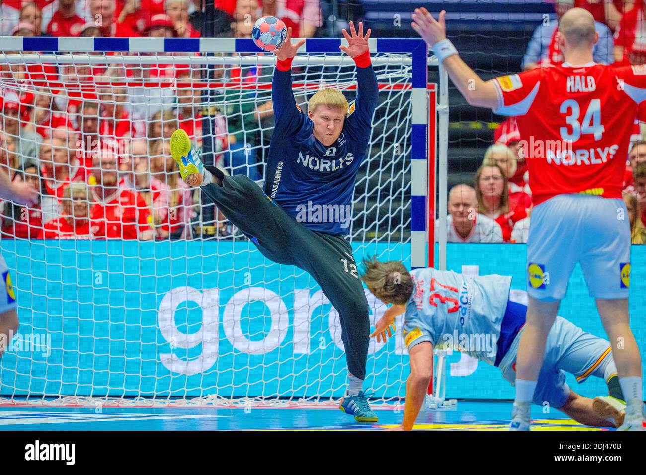 Herning, Denmark 20260124. Denmark's goalkeeper Emil Nielsen during the ...