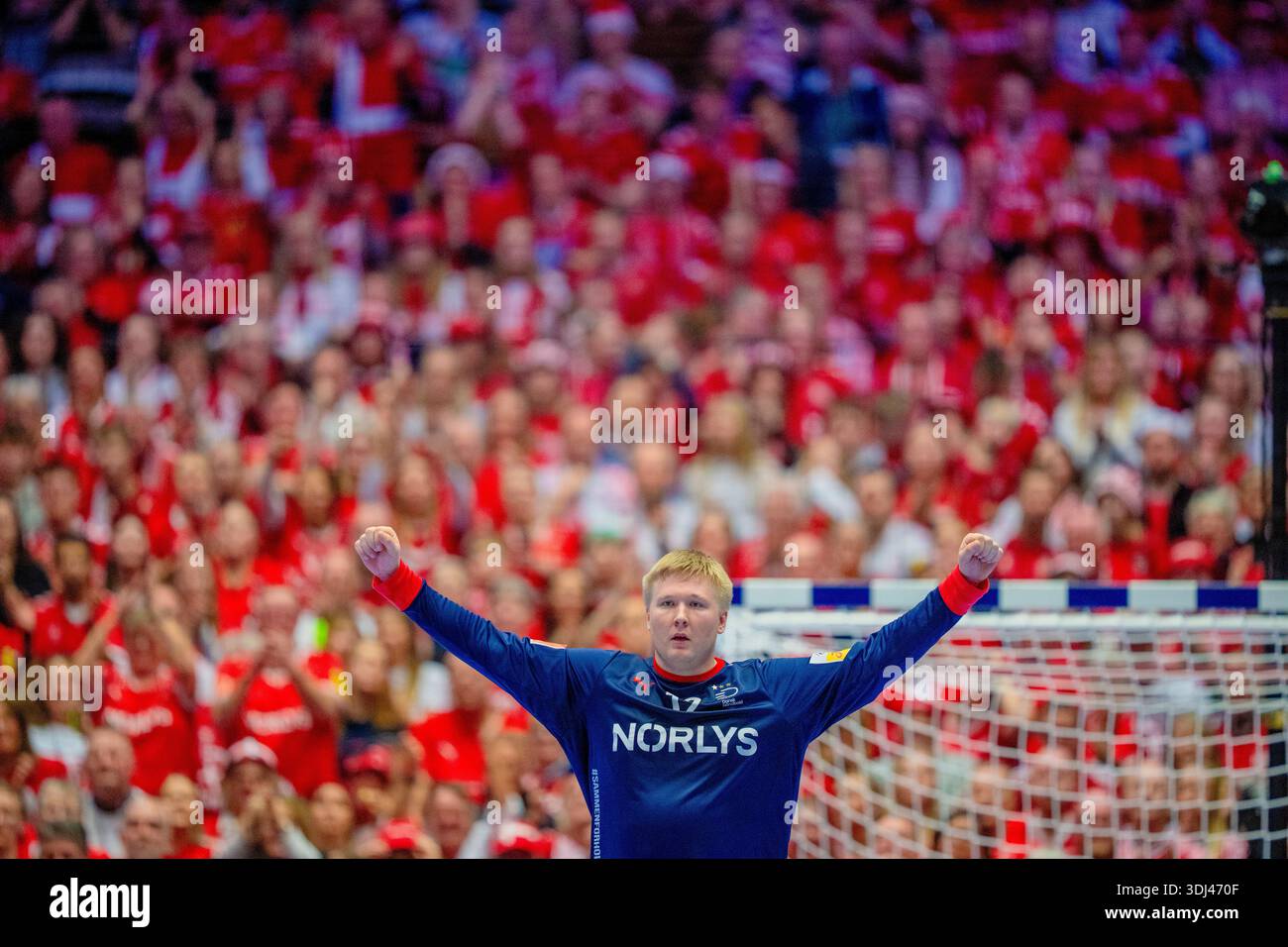 Herning, Denmark 20260124. Denmark's goalkeeper Emil Nielsen during the ...