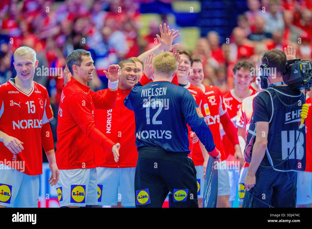 Herning, Denmark 20260124. Denmark's goalkeeper Emil Nielsen after the ...