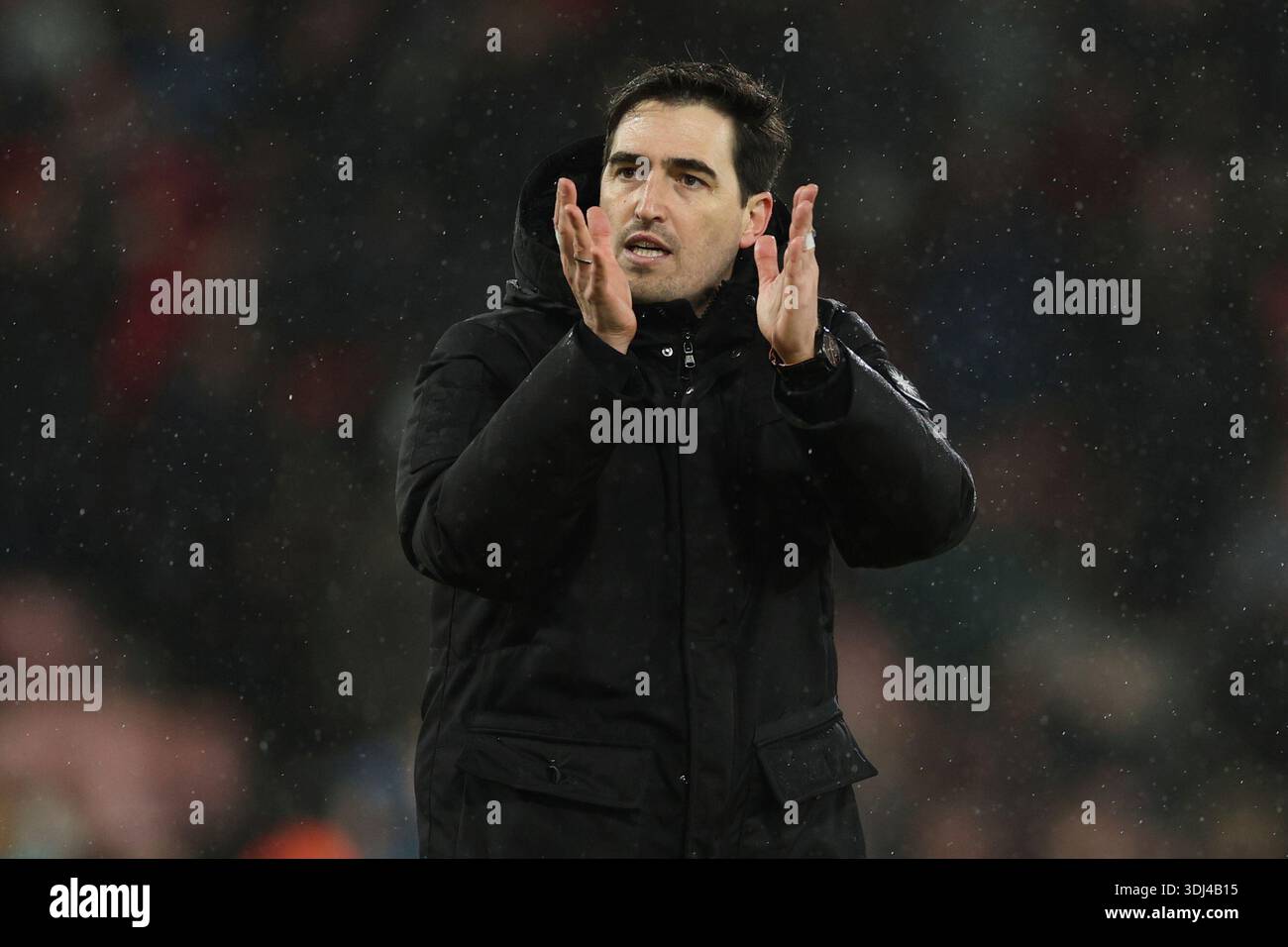 Bournemouth's head coach Andoni Iraola celebrates after the end of the ...